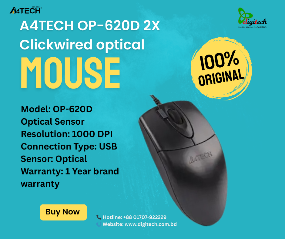 A4TECH OP-620D 2X Click Optical Mouse | Digitech E-Commerce