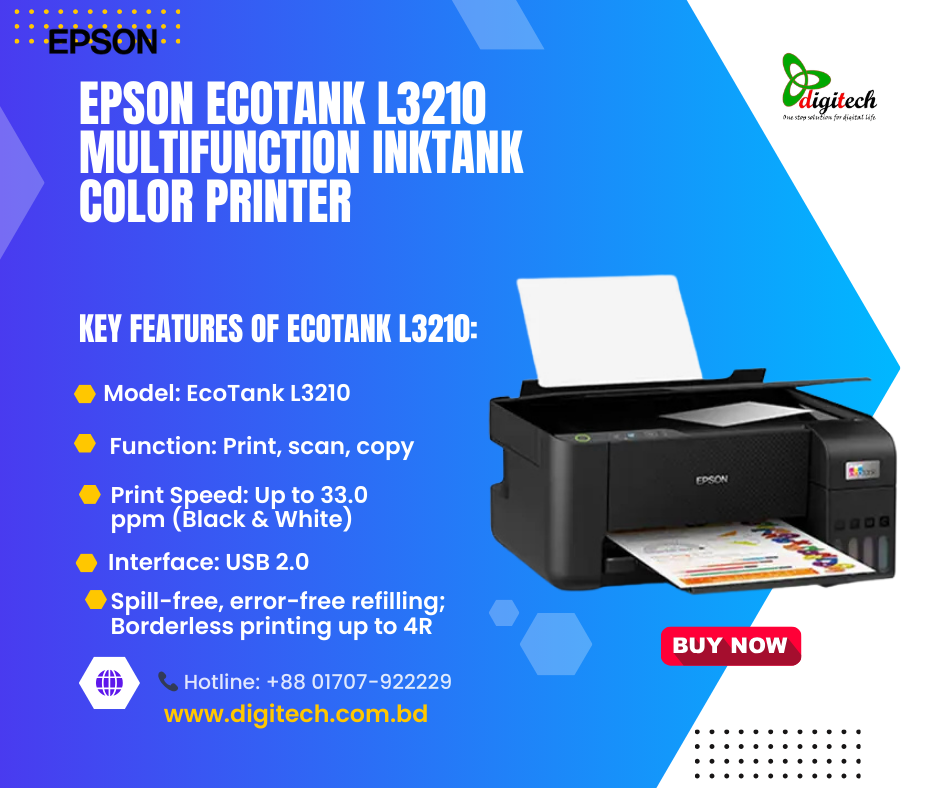 Epson EcoTank L3210 Multifunction InkTank Color Printer | Digitech E ...